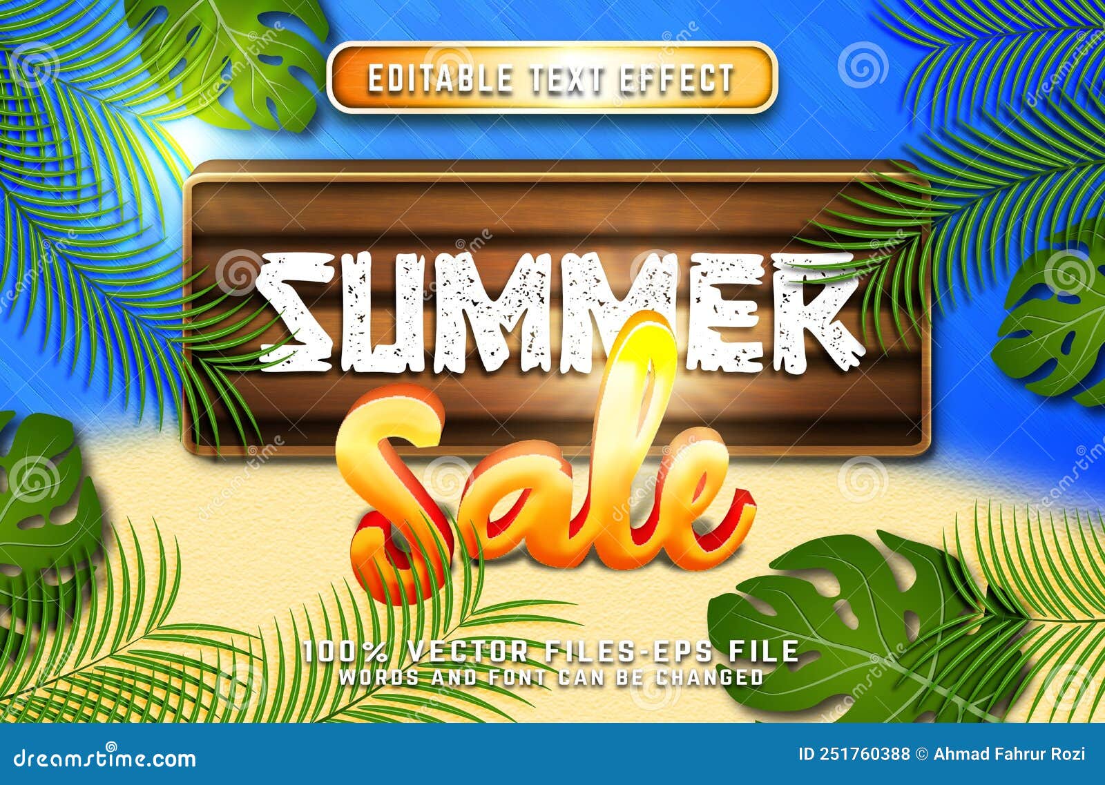 Summer Sale 3d Cartoon Text Effect Premium Vectors Stock Vector ...