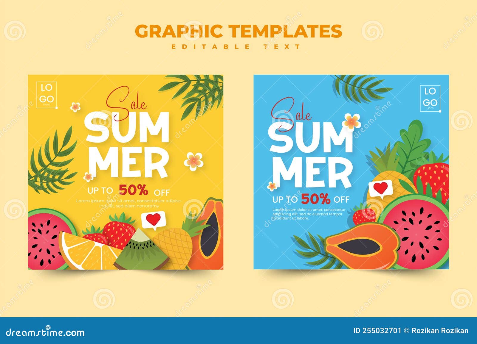 Summer Sale Graphic Template Stock Vector - Illustration of flier ...