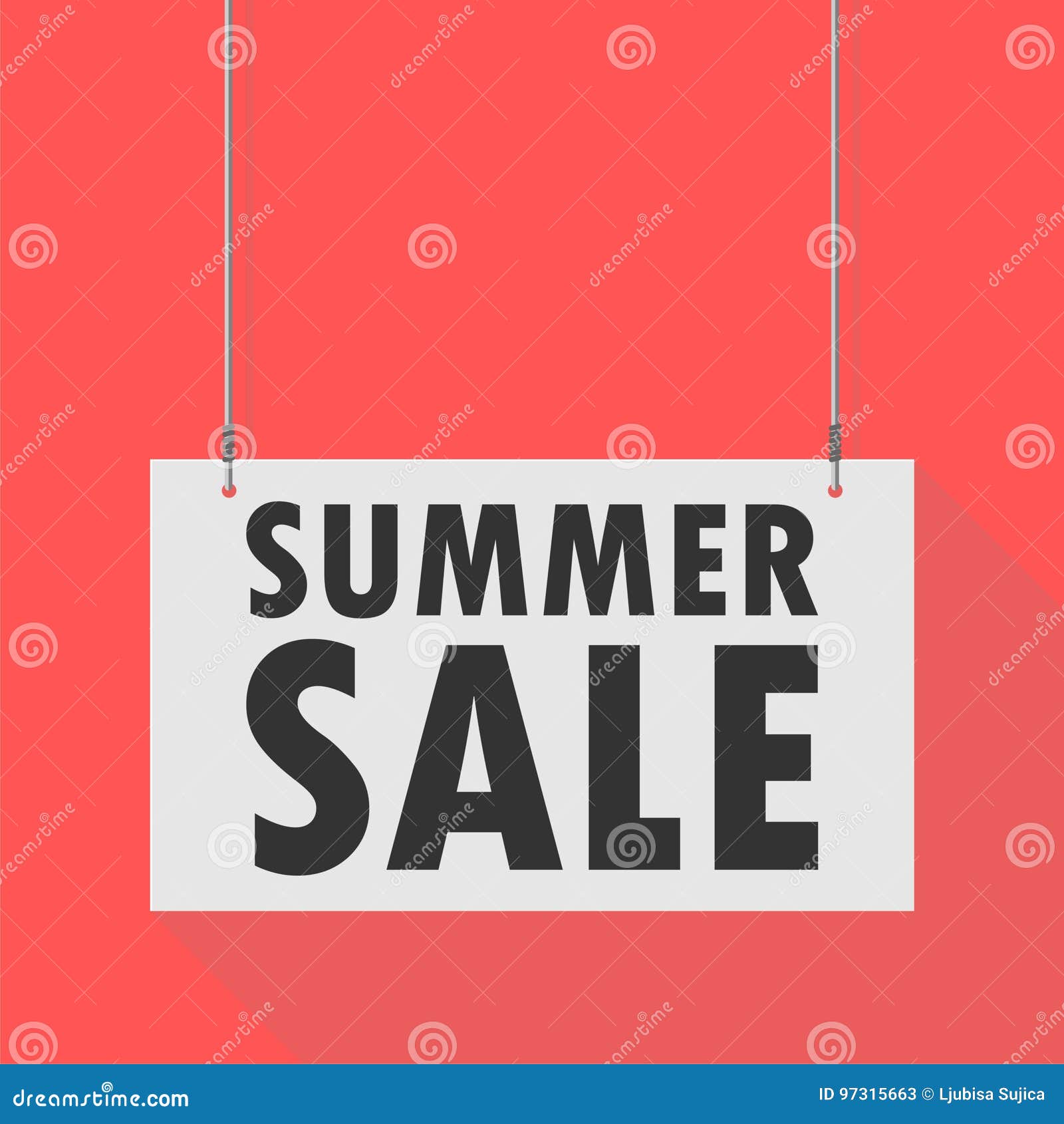 Summer sale Hanging Sign stock vector. Illustration of consumer - 97315663