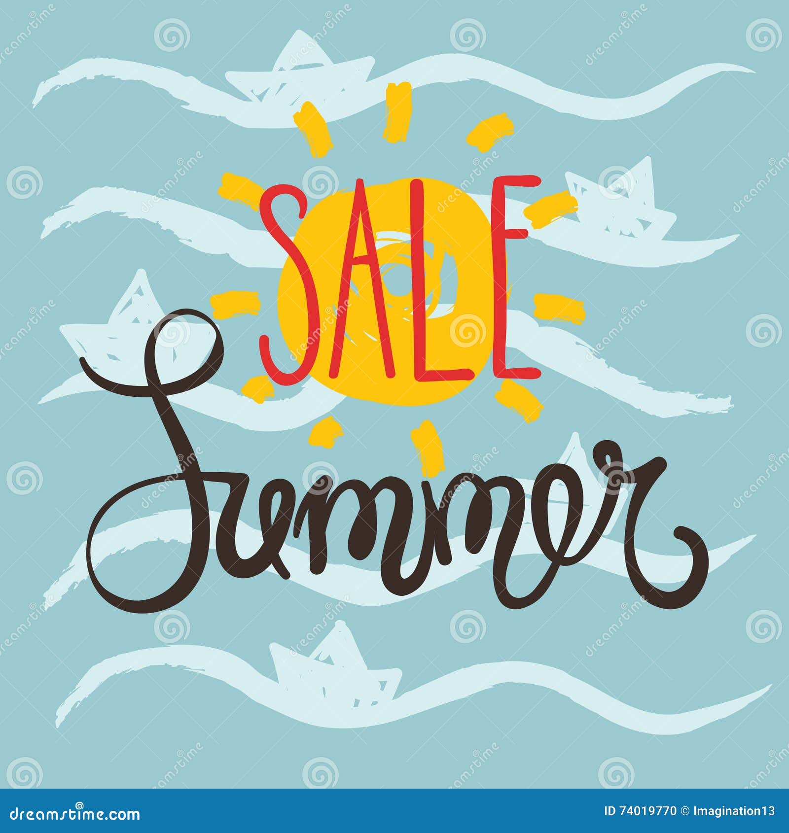 Summer sale stock vector. Illustration of summer, palms - 74019770