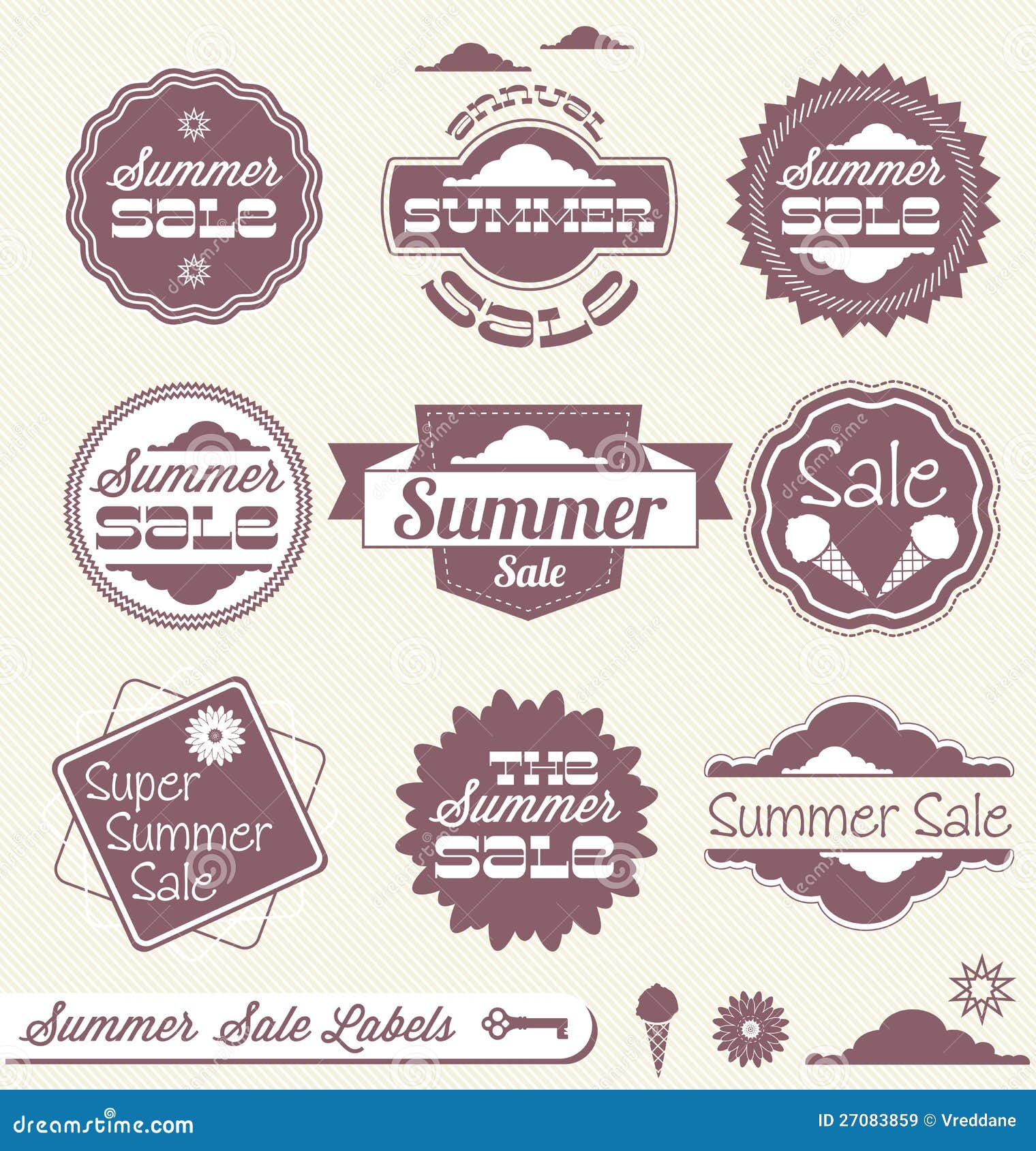 Summer Sale Retail Labels and Stickers Stock Vector - Illustration of ...