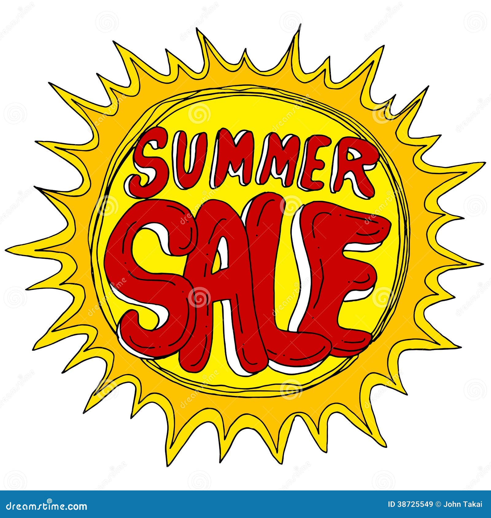Summer Sale with Sun stock vector. Illustration of vector - 38725549