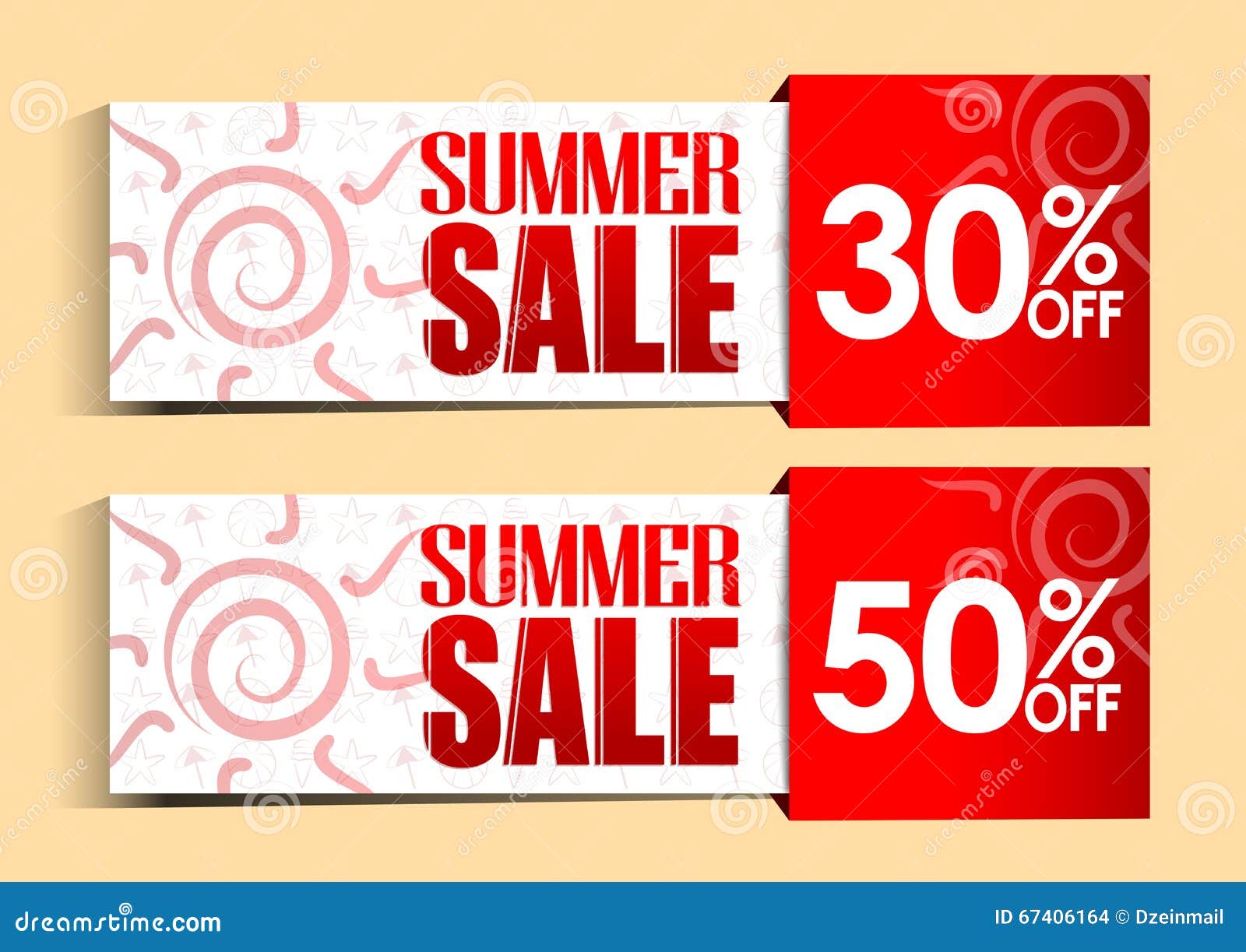 Summer Sale Tags and Signs with Sun and Patterns Stock Vector ...