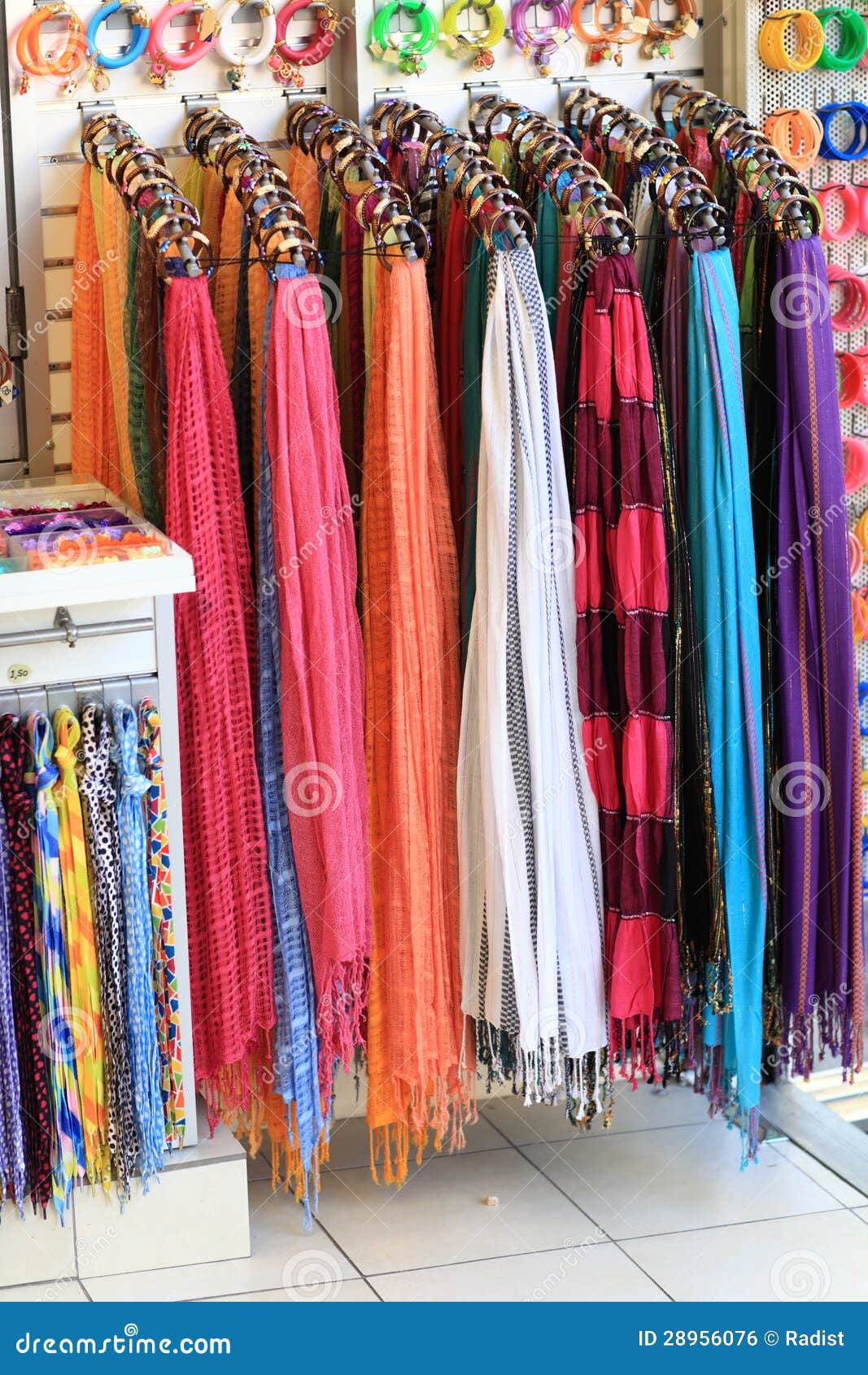 Summer scarfs at shop stock photo. Image of casual, market - 28956076