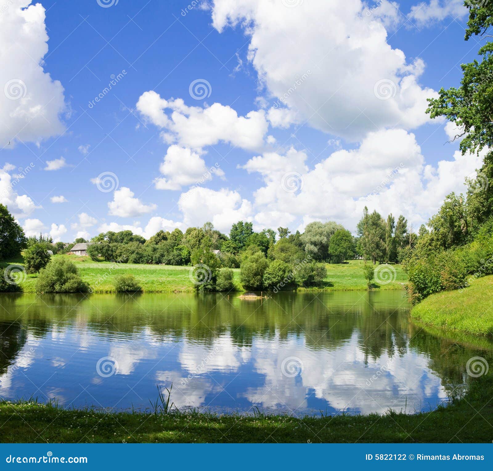 Summer scenery stock photo. Image of foliage, cloudscape - 5822122