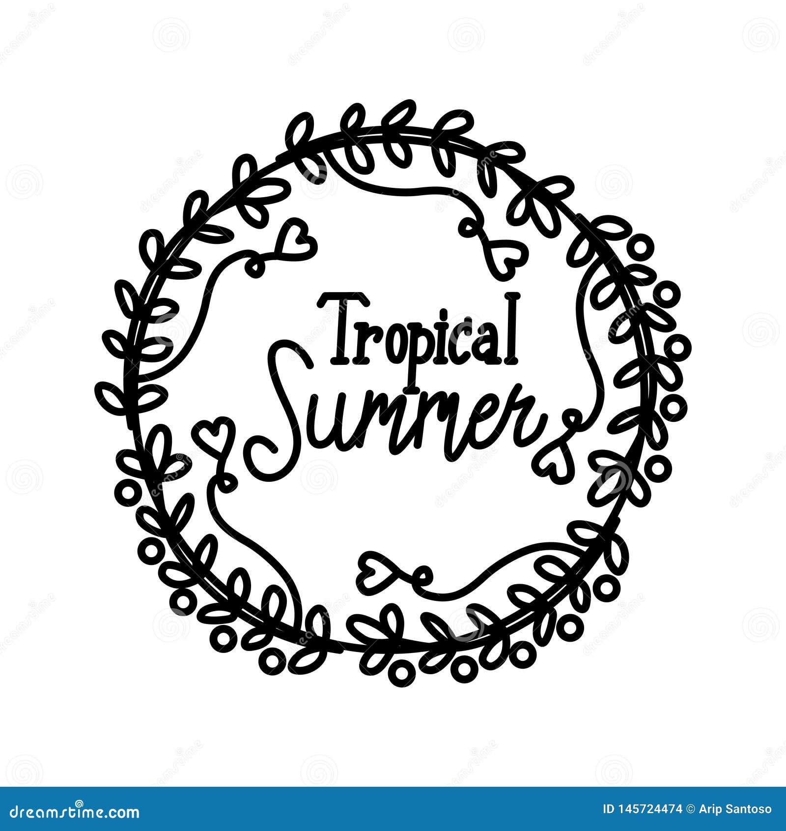 Summer Script Text Template Vector Stock Vector - Illustration of ...