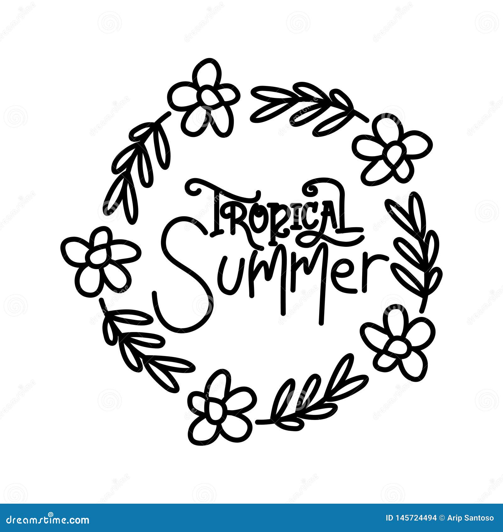 Summer Script Text Template Vector Stock Vector - Illustration of label ...