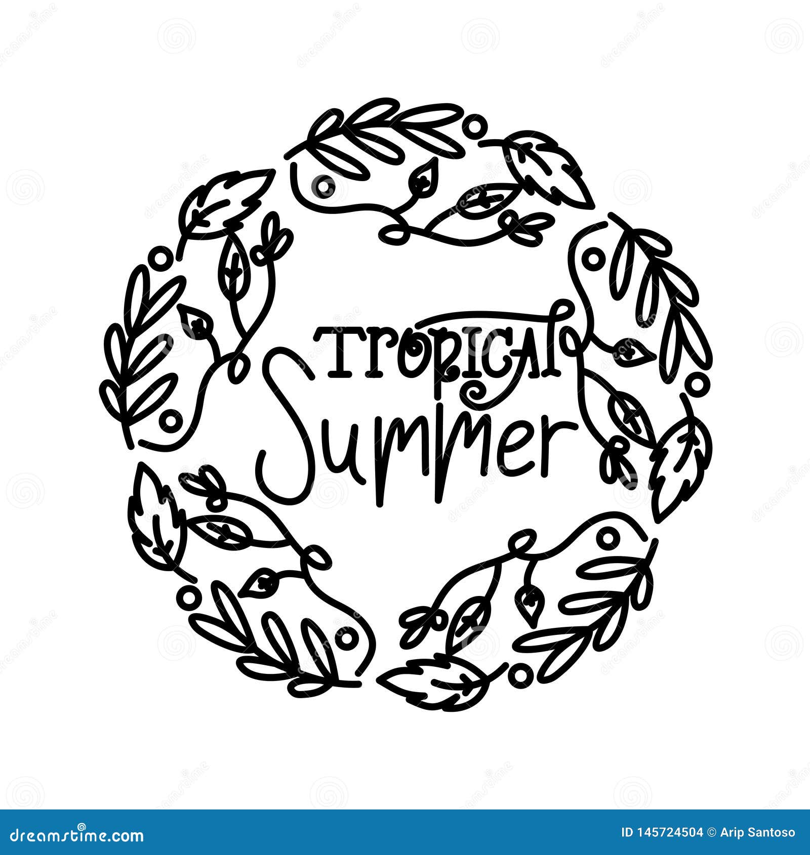 Summer Script Text Template Vector Stock Vector - Illustration of ...