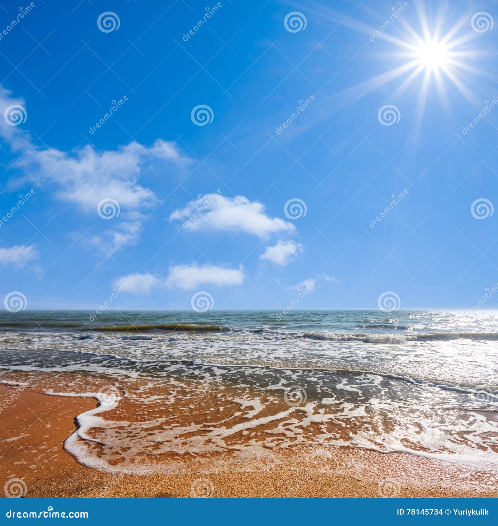 Summer sea beach scene stock photo. Image of nature, sunshine - 78145734