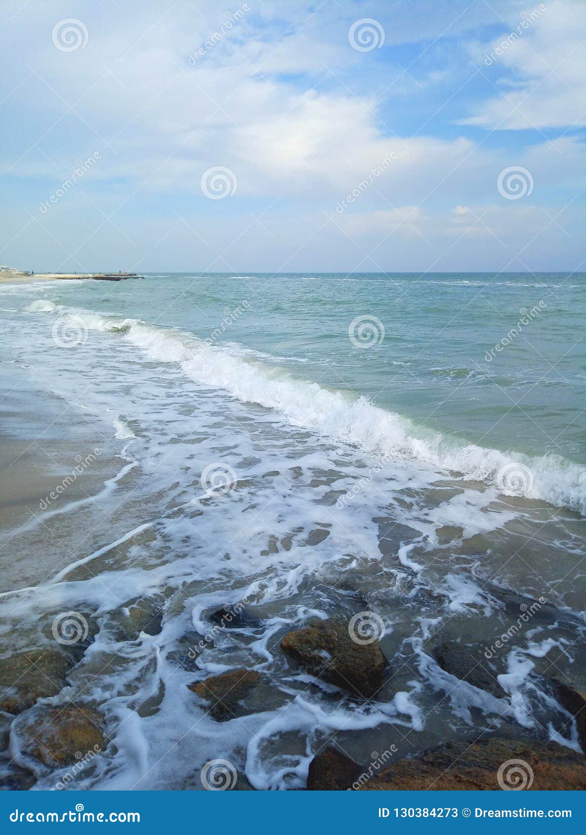 Summer Sea Bright Blue Sky. Stock Image - Image of summer, horizon ...