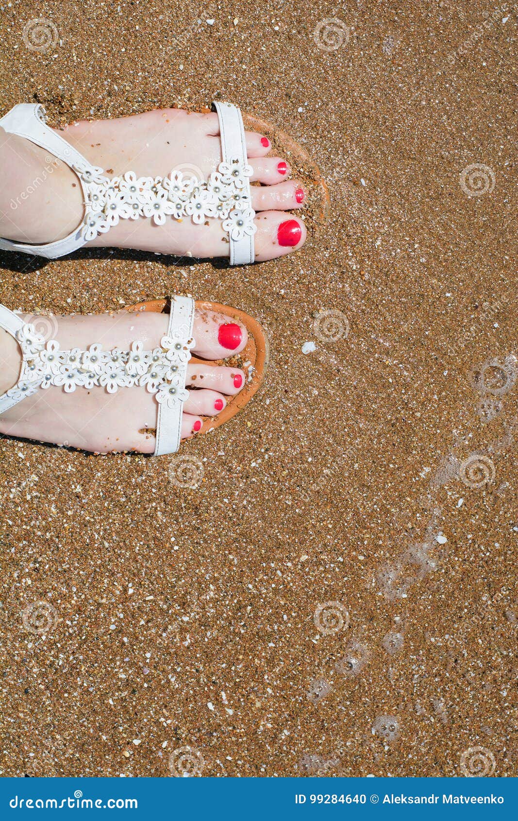 Summer sea feet stock photo. Image of salt, sandals, makeup - 99284640