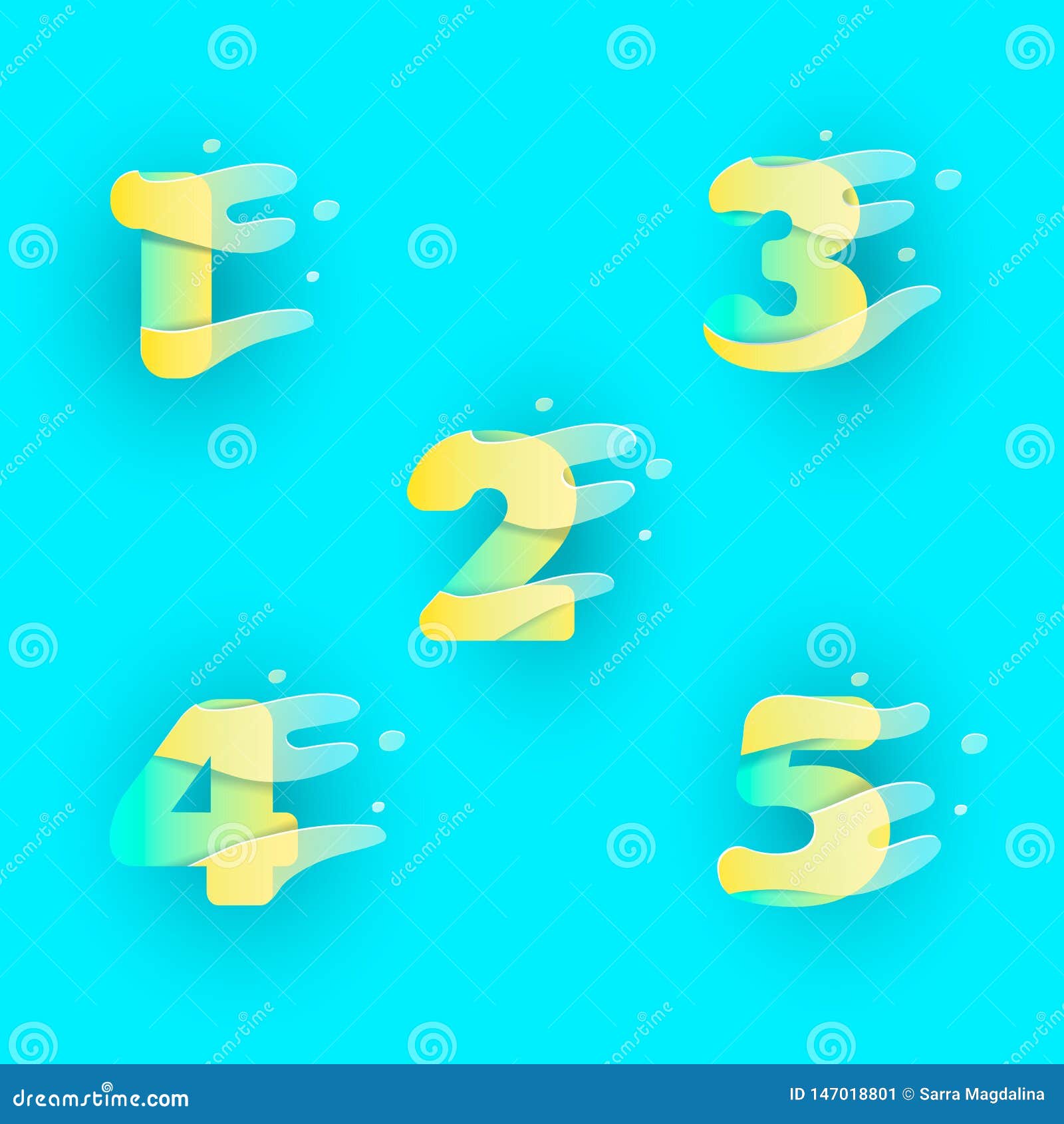 Summer sea numbers stock vector. Illustration of figure - 147018801