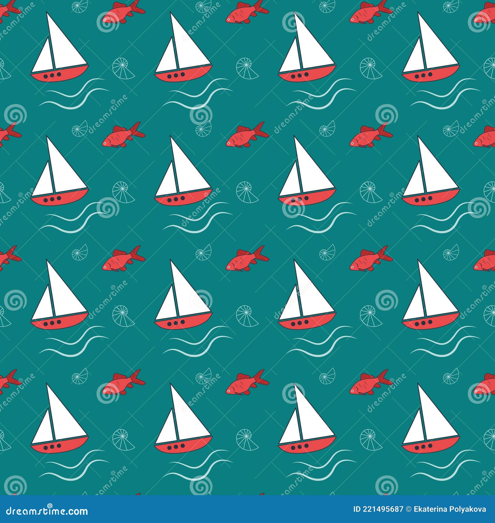 Ships On The Waves, Sailing Medieval Ship. Seascape. Vector ...