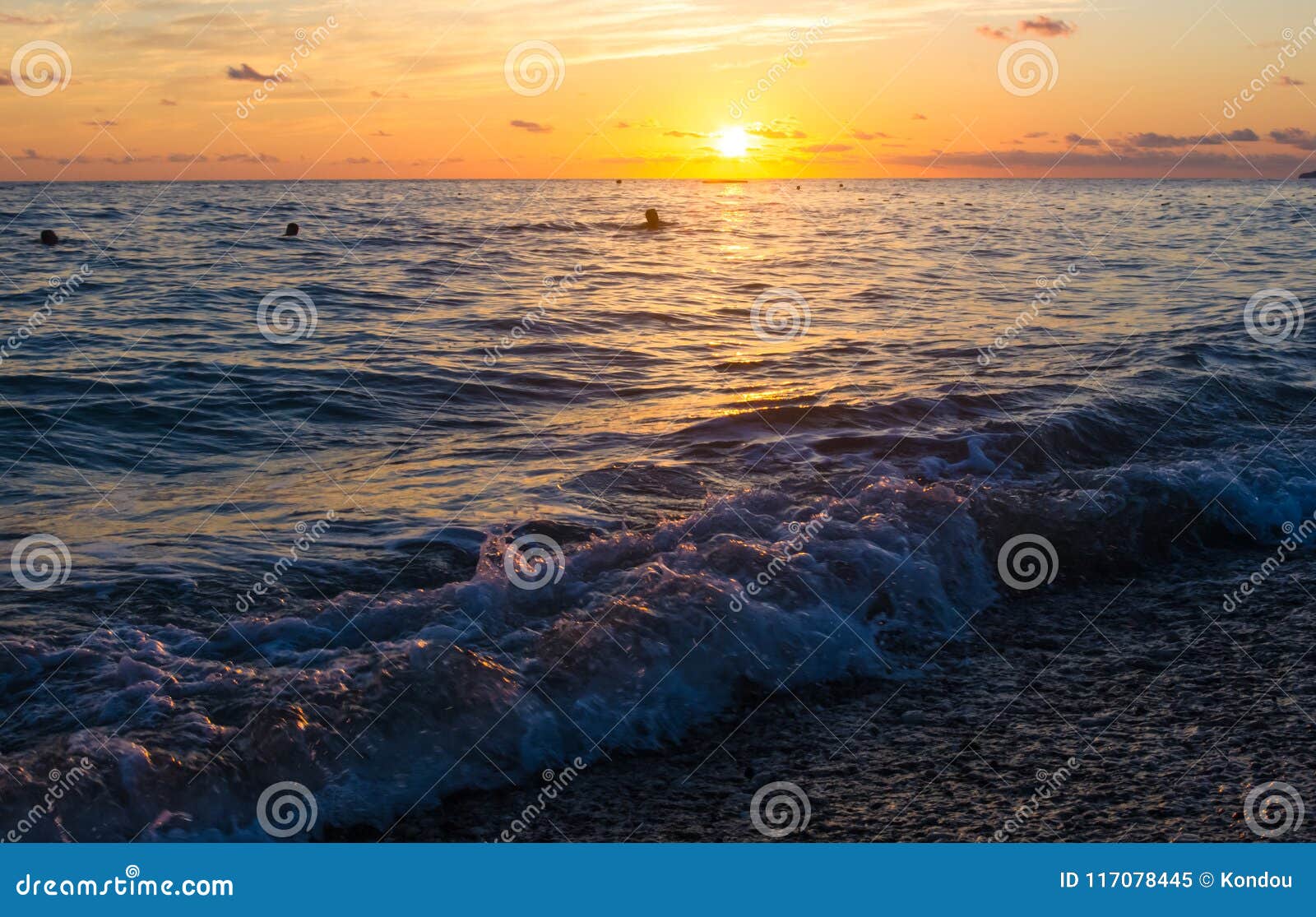 Amazing Sea Sunset, the Sun, Waves, Clouds Stock Image - Image of ...