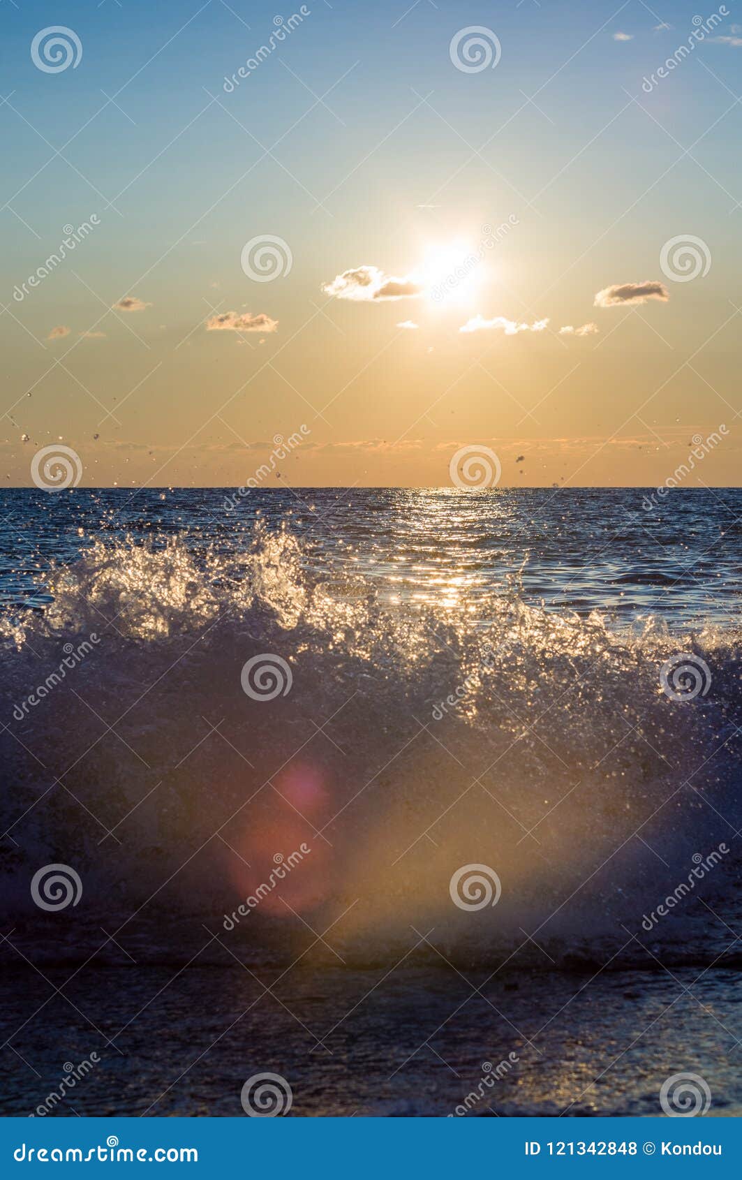 Amazing Sea Sunset, the Sun, Waves, Clouds Stock Photo - Image of ...