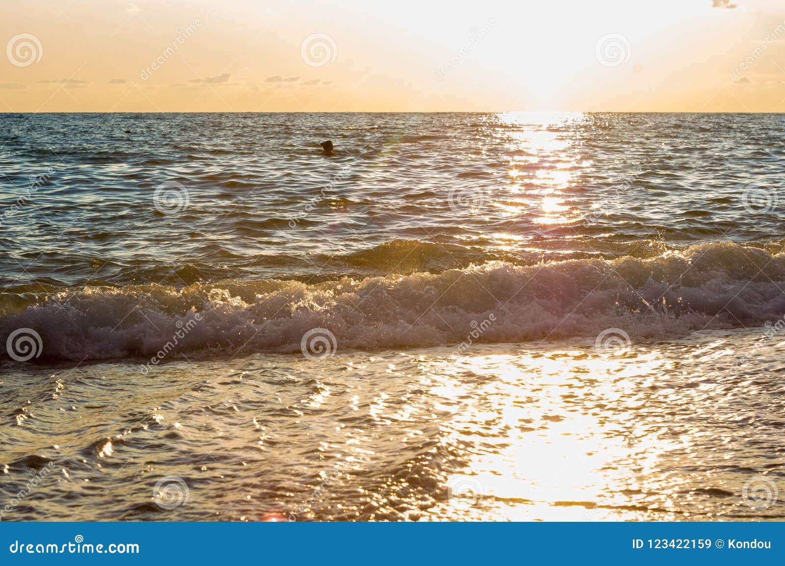 Amazing Sea Sunset, the Sun, Waves, Clouds Stock Image - Image of ...