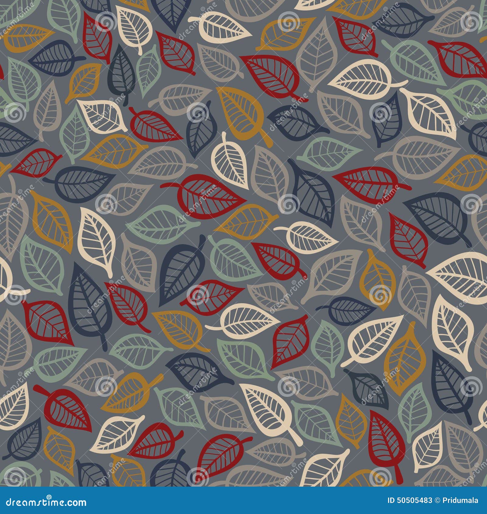 Summer Seamless Leaf Pattern. Stock Vector - Illustration of orange ...