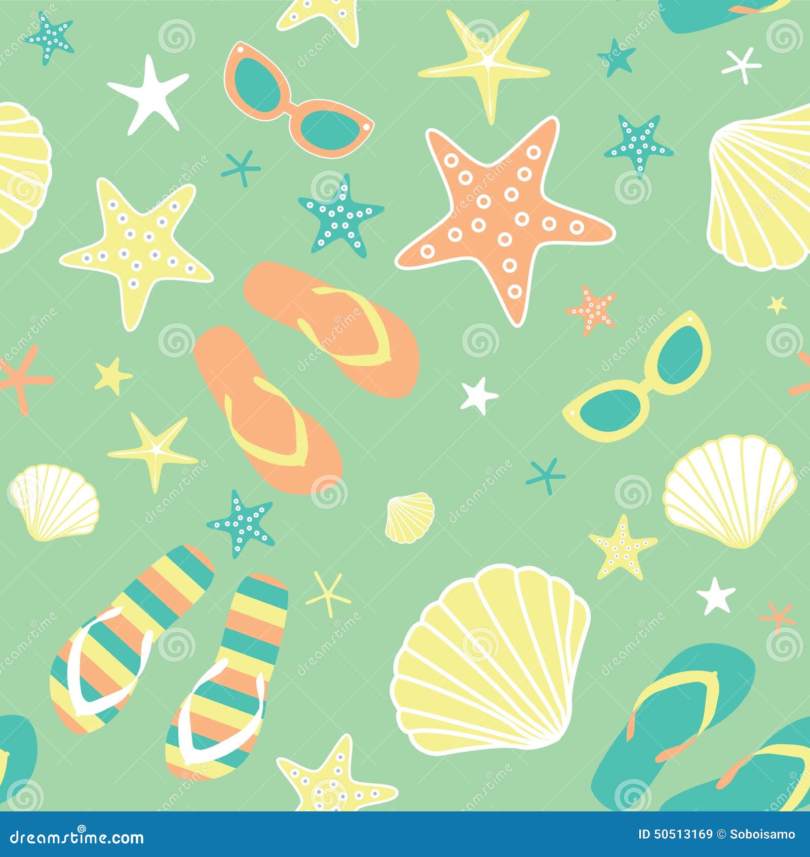 Summer seamless pattern stock illustration. Illustration of travel ...