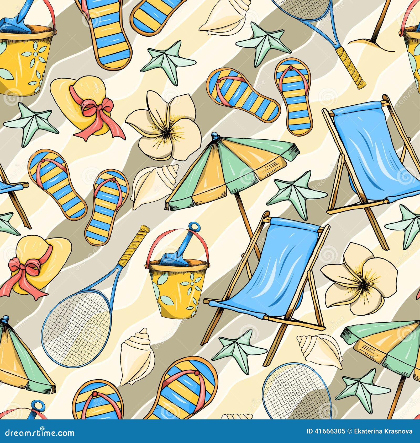 Summer seamless pattern stock vector. Illustration of abstract - 41666305