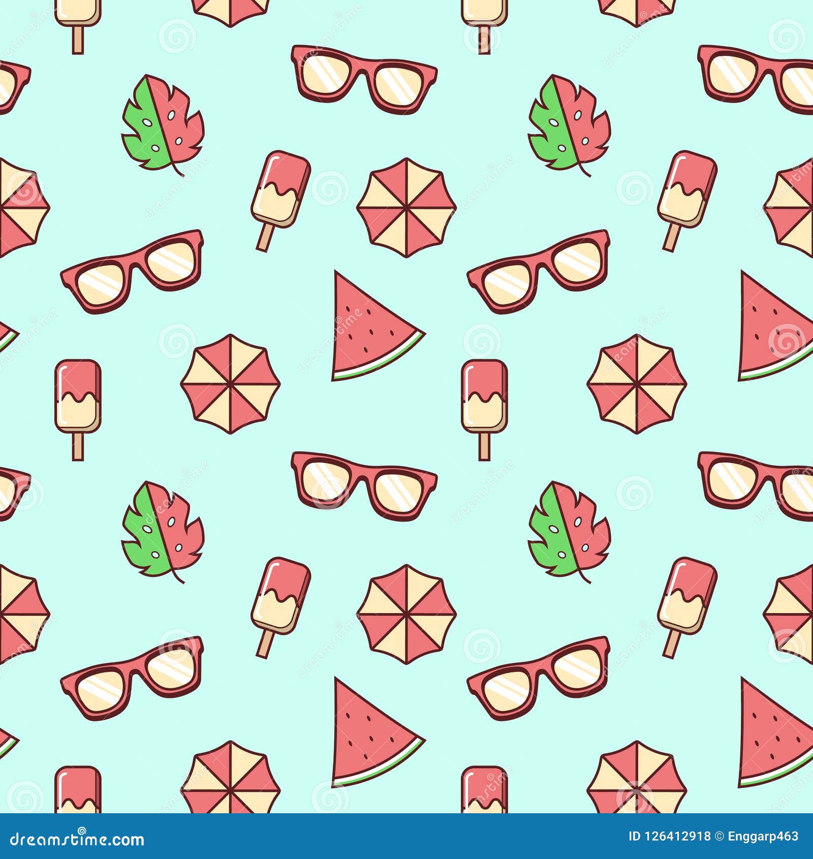 Summer Seamless Pattern Endless Print Design Stock Vector ...