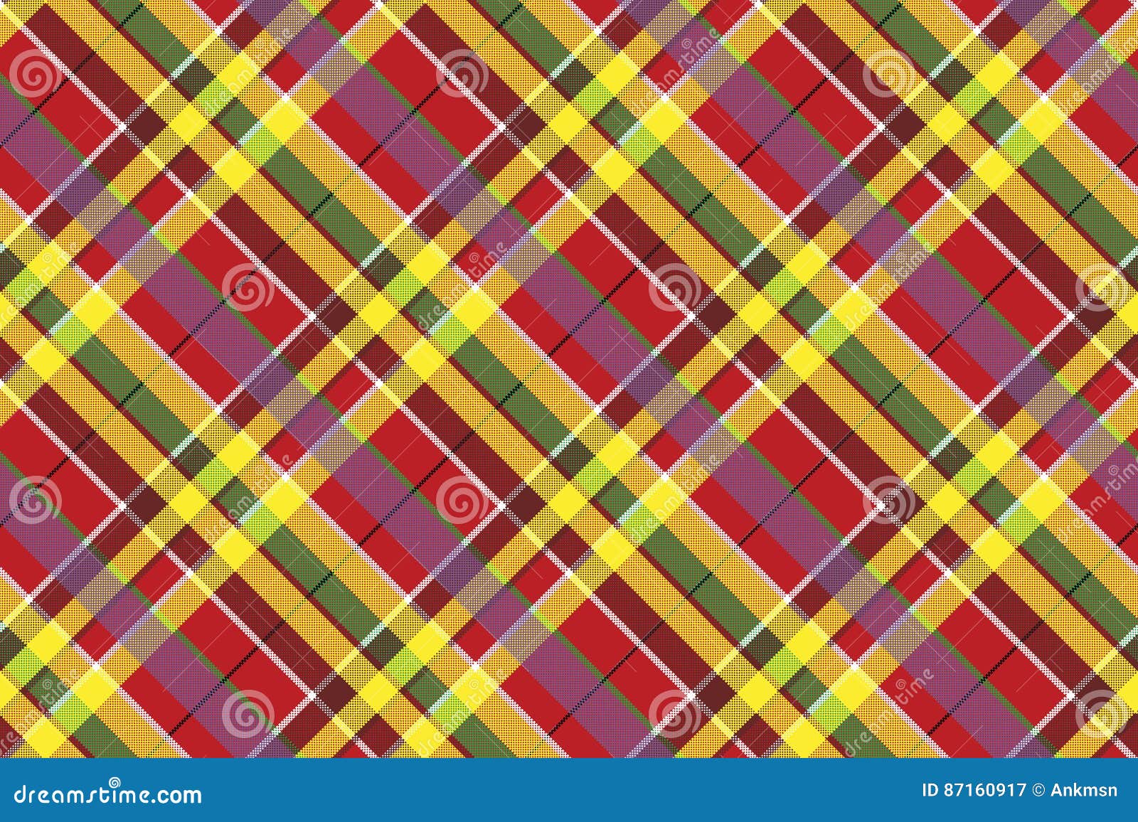 Summer Seamless Pattern Madras Check Fabric Texture Stock Vector ...