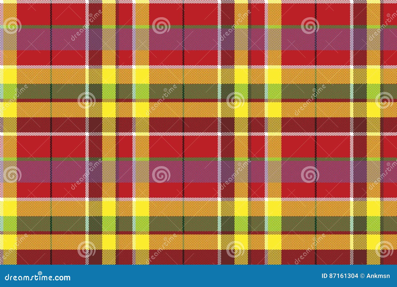 Summer Seamless Pattern Madras Check Fabric Texture Stock Vector ...