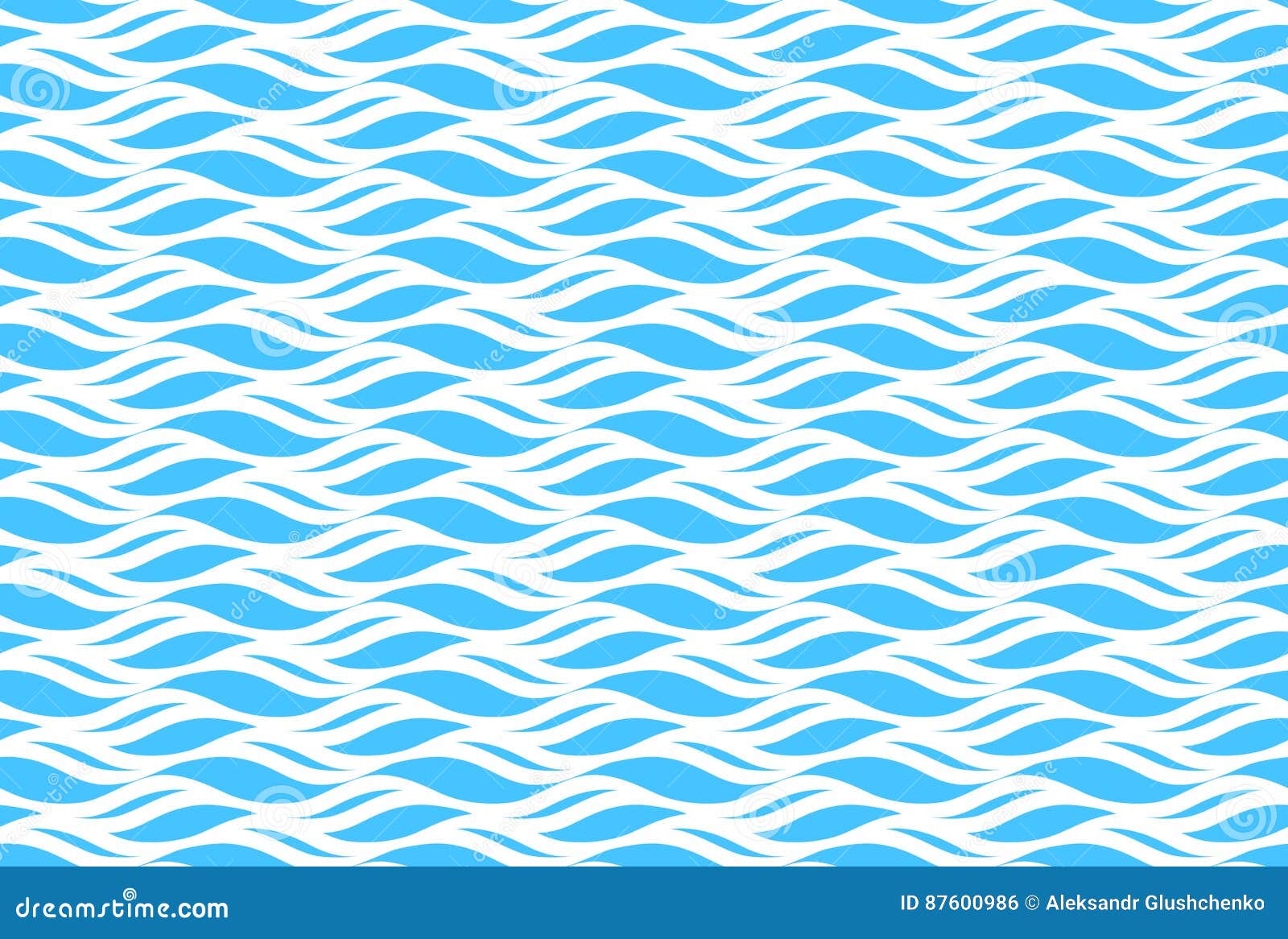 Summer Seamless Wave Pattern Isolated on Blue Stock Vector ...