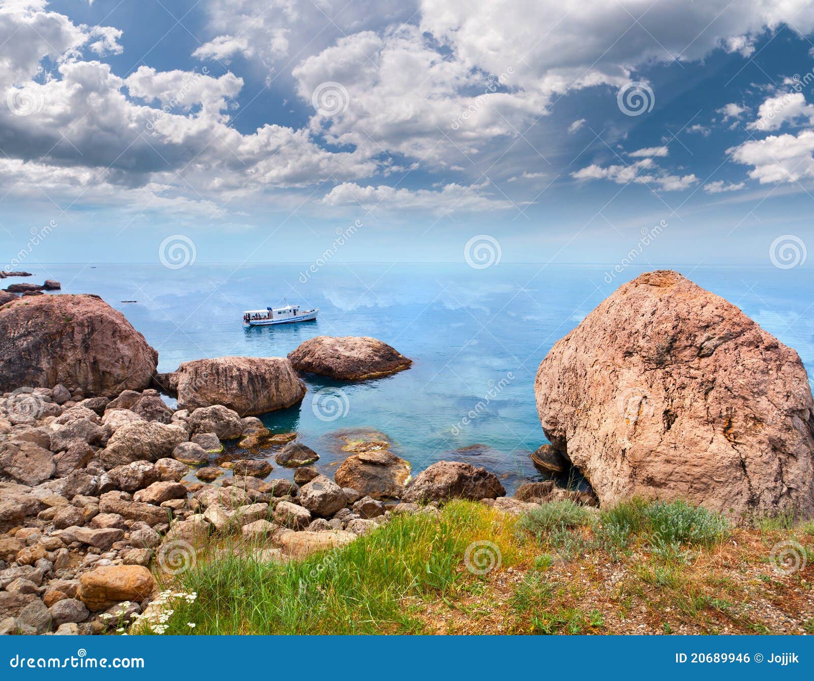 Summer seascape stock photo. Image of cruise, land, nature - 20689946