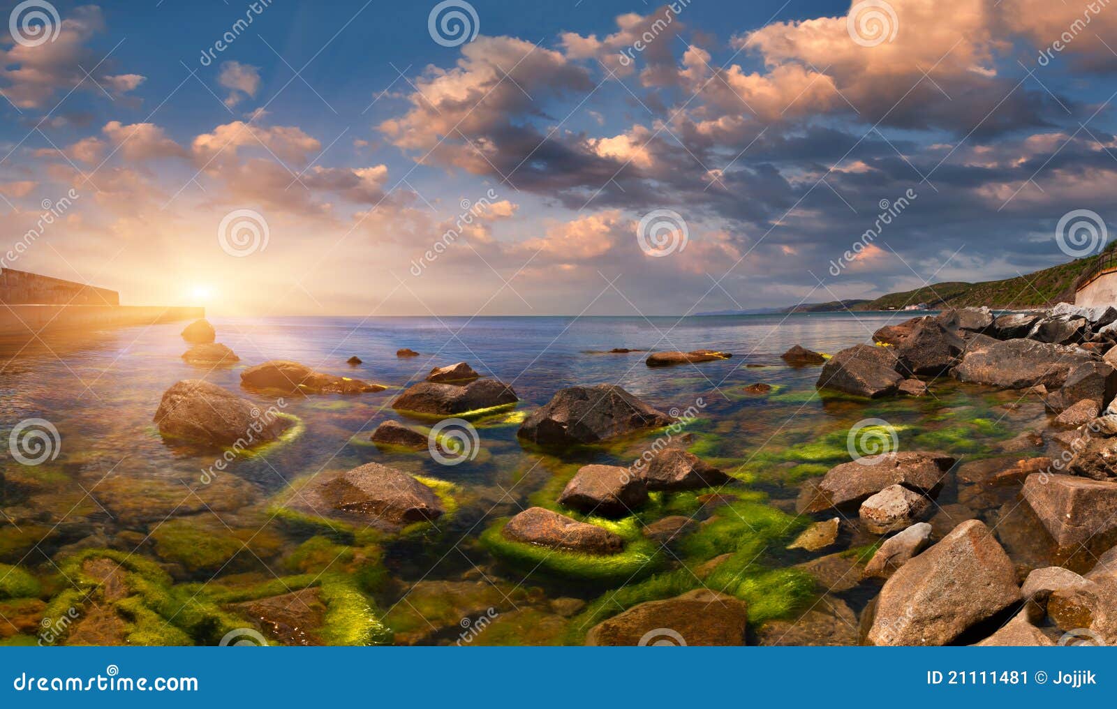 Summer seascape stock image. Image of hill, nature, marine - 21111481
