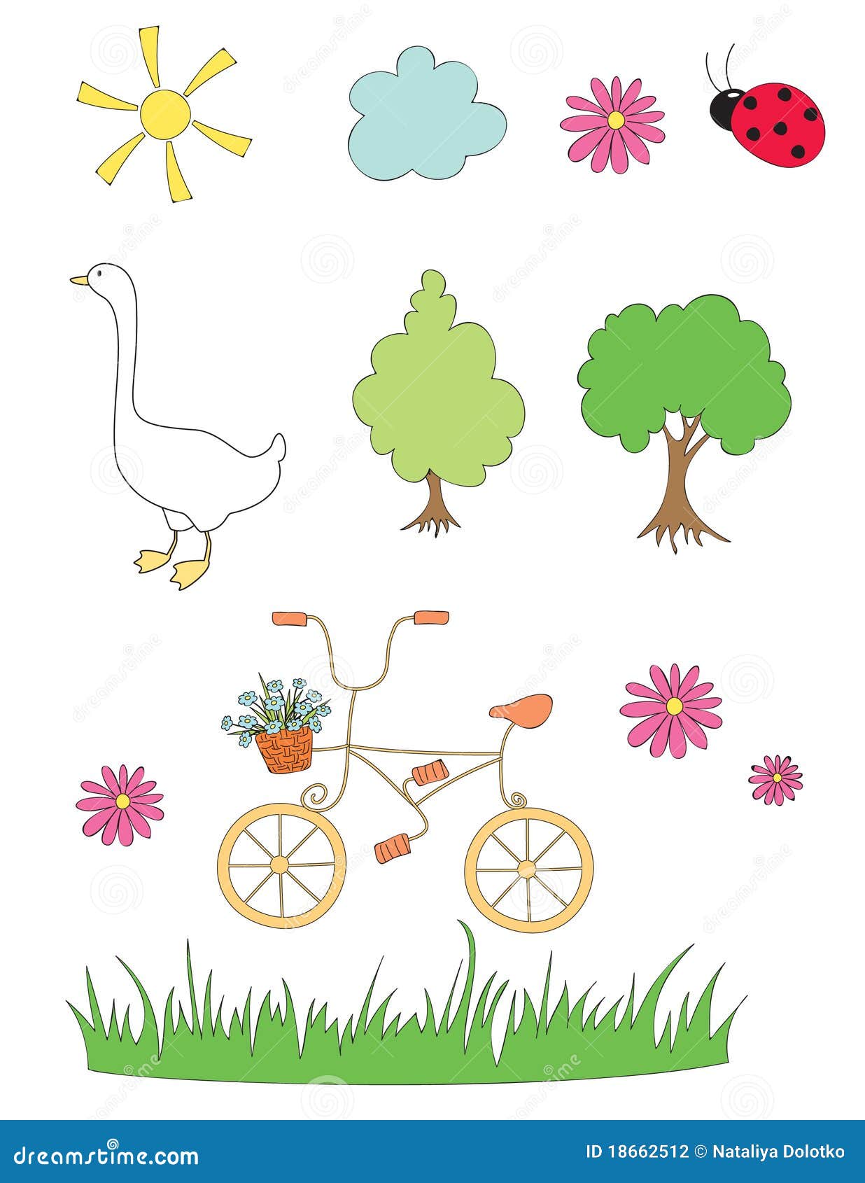 Summer season elements stock vector. Illustration of colorful - 18662512