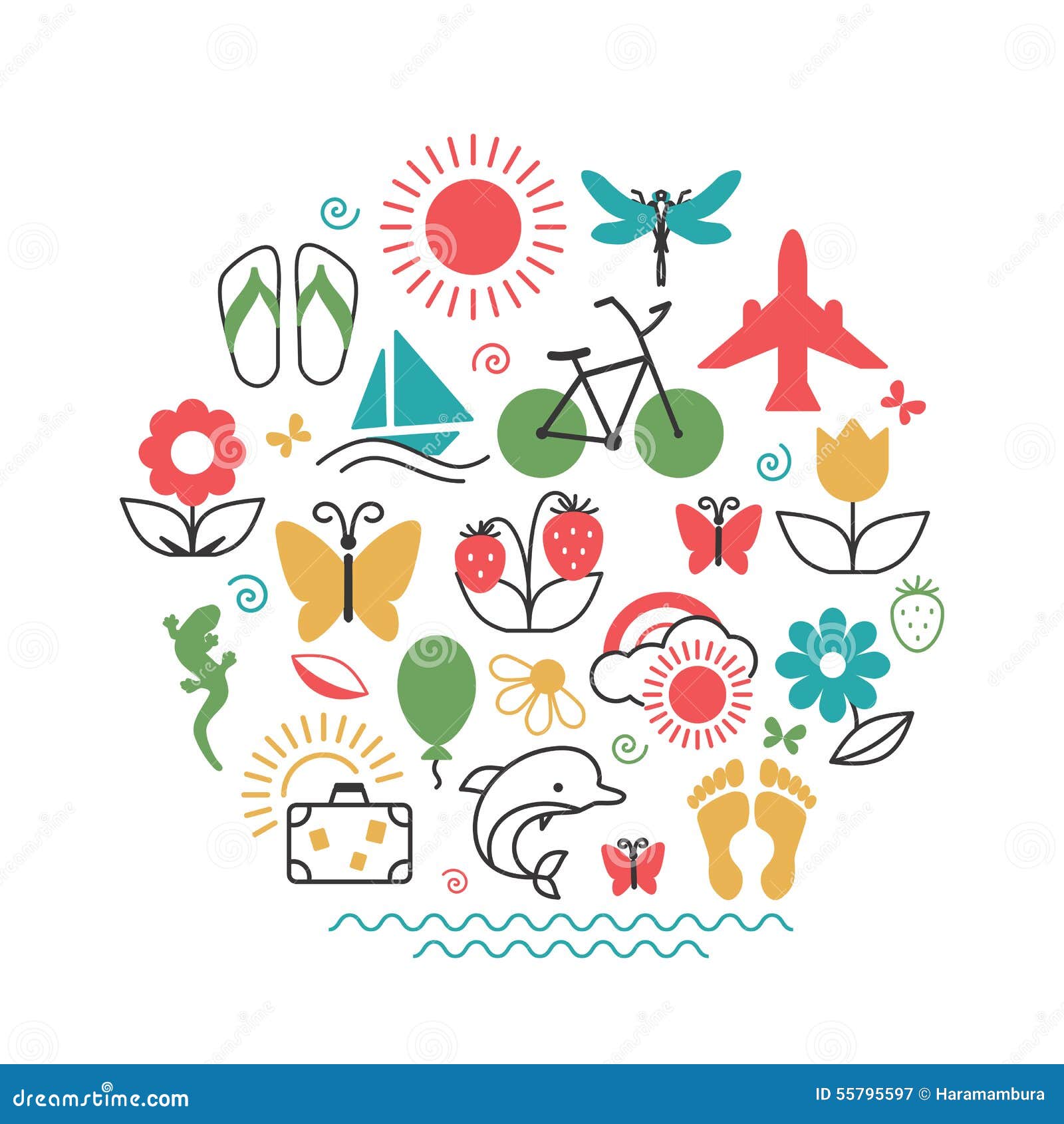 Summer stock vector. Illustration of flower, decor, decorative - 55795597