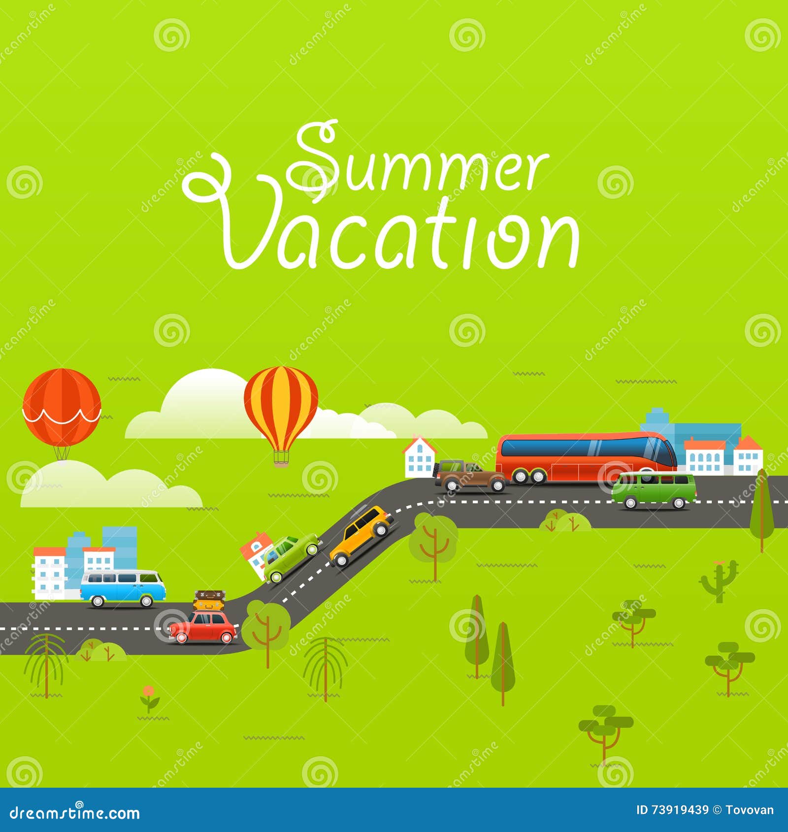 Summer Season Vector Concept Stock Vector - Illustration of small, palm ...