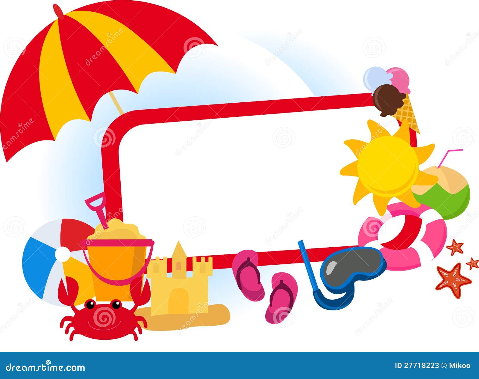 Summer set frame stock vector. Illustration of shiny - 27718223