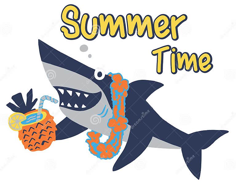Summer shark print vector stock vector. Illustration of advertisement ...
