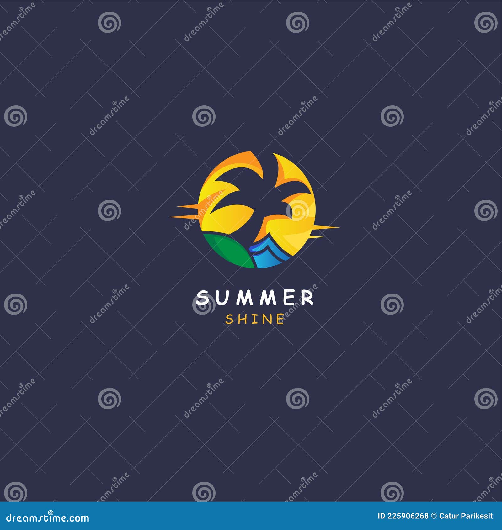 Summer Shine Event Logo Design Vector Illustration Stock Vector ...