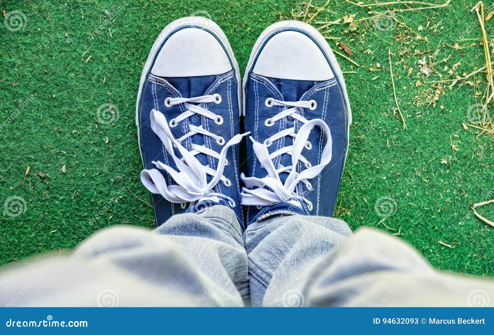 Summer Shoes from Above at the Feet of a Man Stock Image - Image of ...