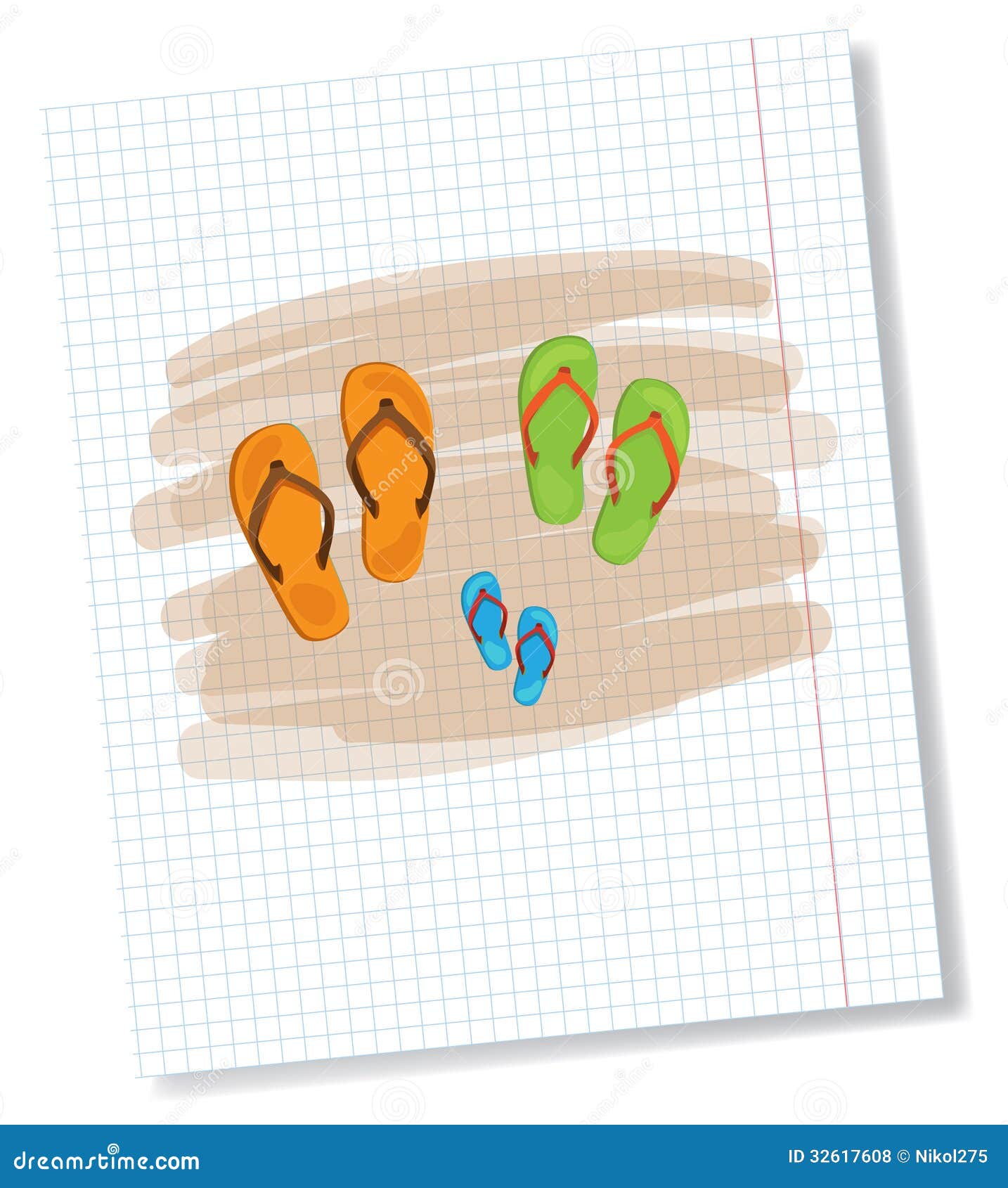 Summer Shoes on Sand, Vector Stock Vector - Illustration of comfortable ...