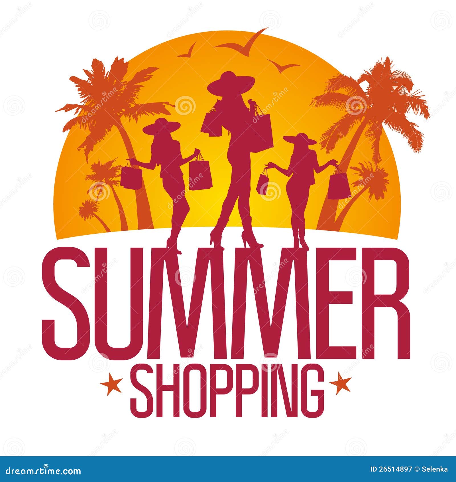 Summer Shopping Week, Web Header Or Banner Design With Smily Sun Stock ...