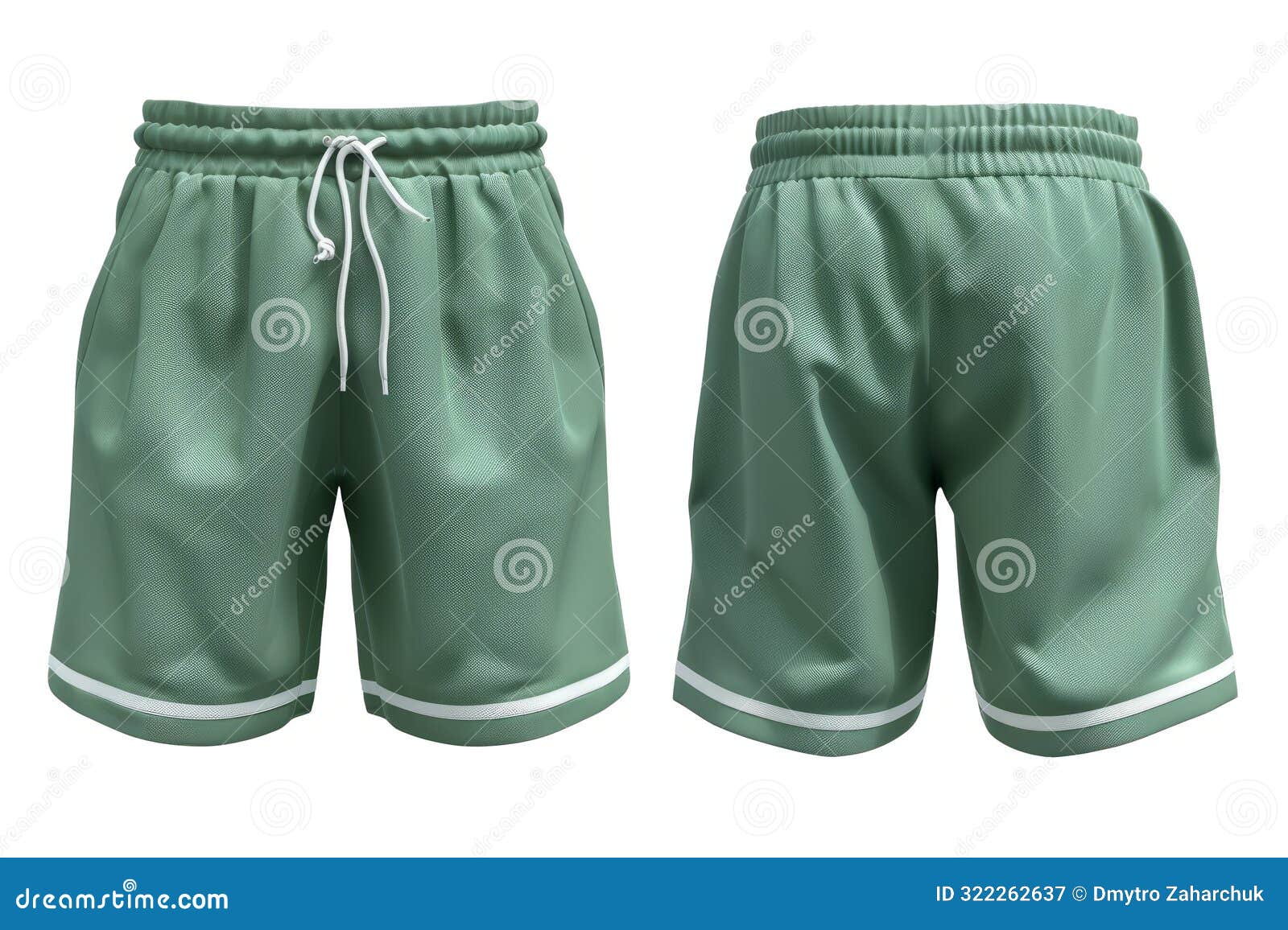 Summer Shorts Mockup with Front and Back Perspective Stock Image ...