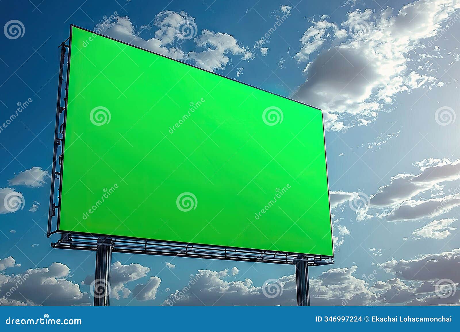 Summer Sips Refreshing Fruit Drink Billboard Under Clear Skies Stock ...