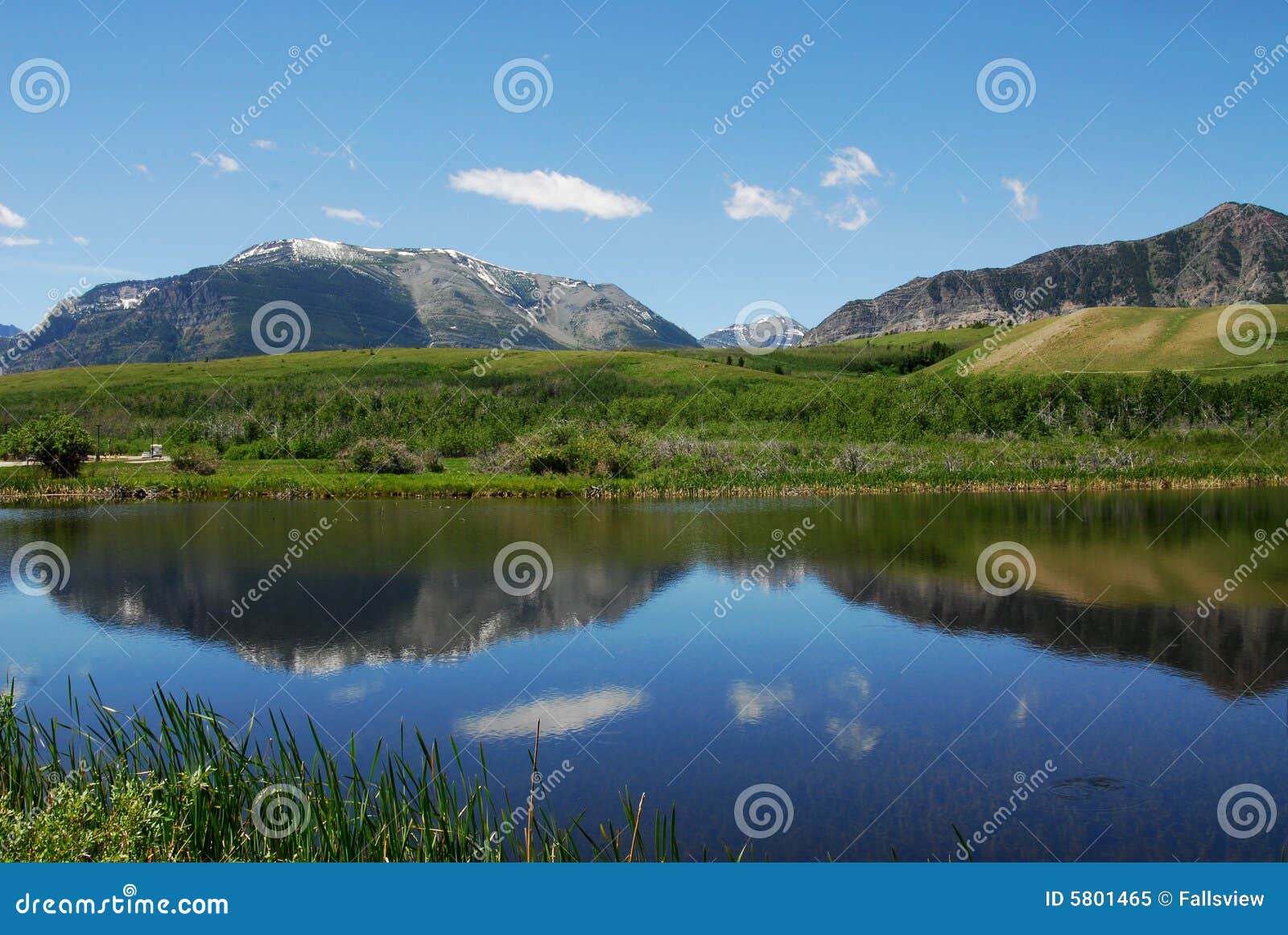 Summer Sky, Foothills and Lake Stock Image - Image of hills, canada ...