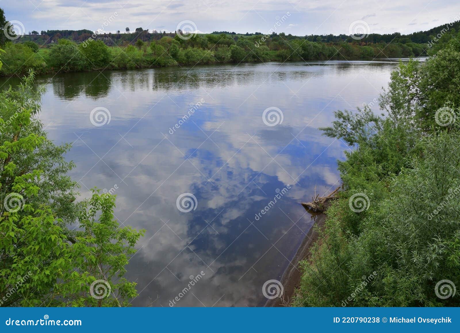 The Summer Sky is Reflected in the Ural River Sylva Stock Photo - Image ...
