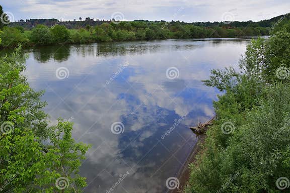 The Summer Sky is Reflected in the Ural River Sylva Stock Photo - Image ...