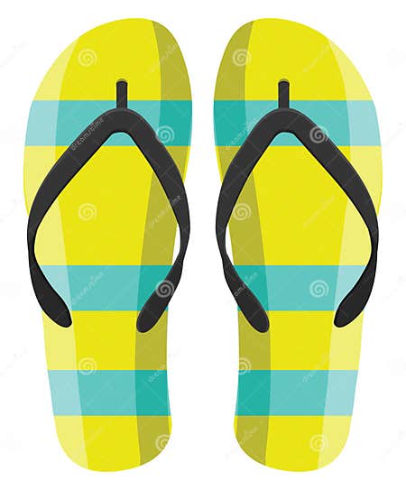 Summer slippers, icon stock vector. Illustration of flip - 261378148