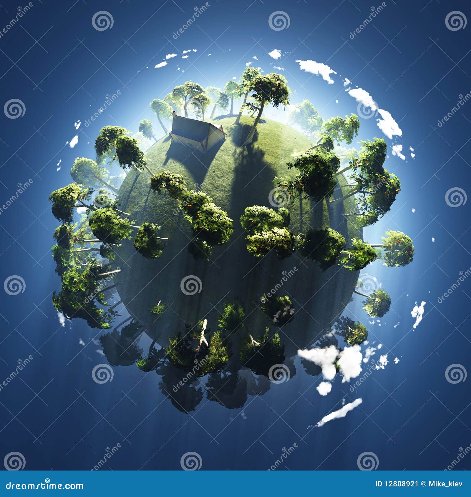 Summer on Small Green Planet Stock Illustration - Illustration of leaf, planet: 12808921