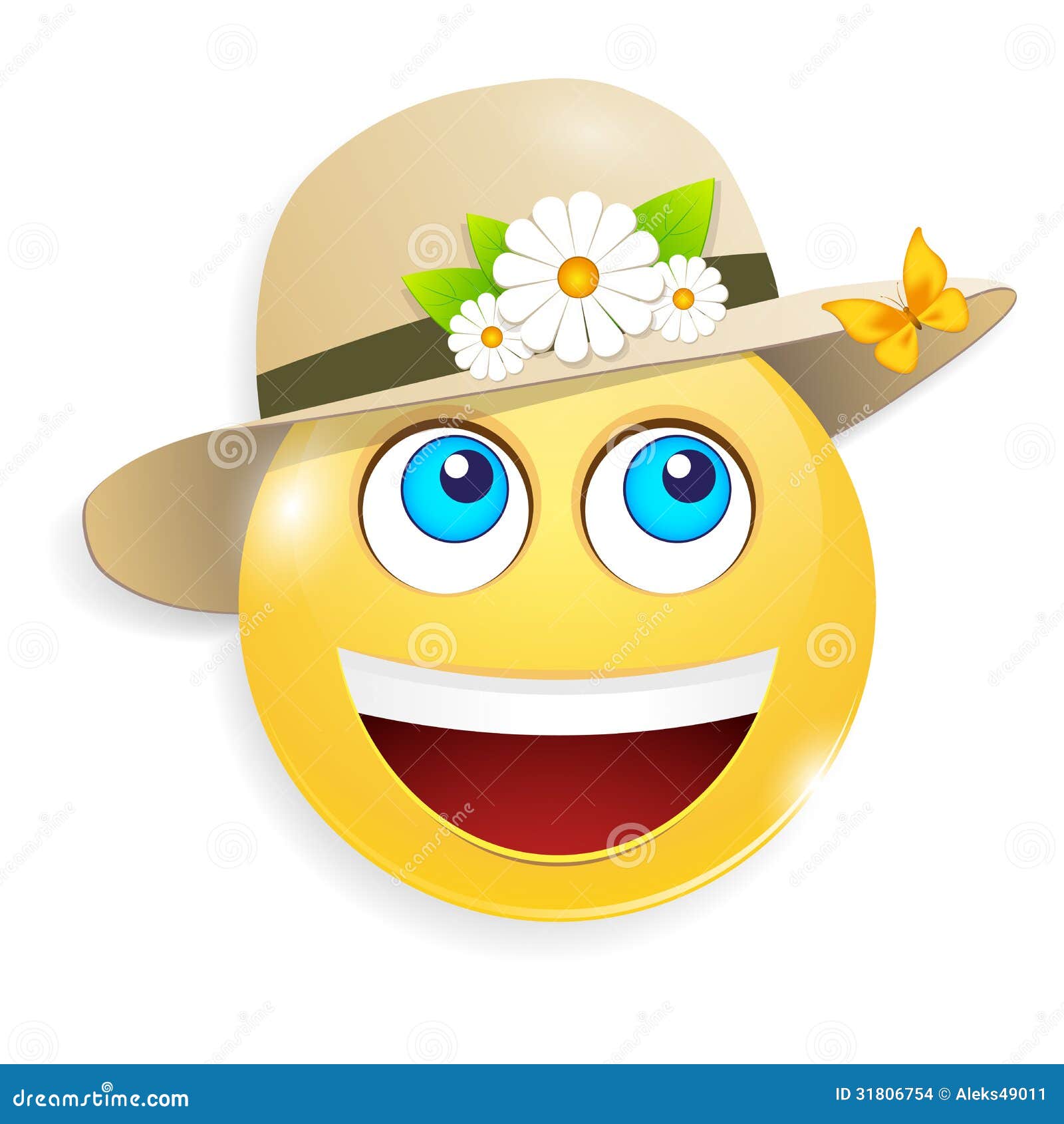 Summer smiley stock vector. Illustration of emotion, face - 31806754