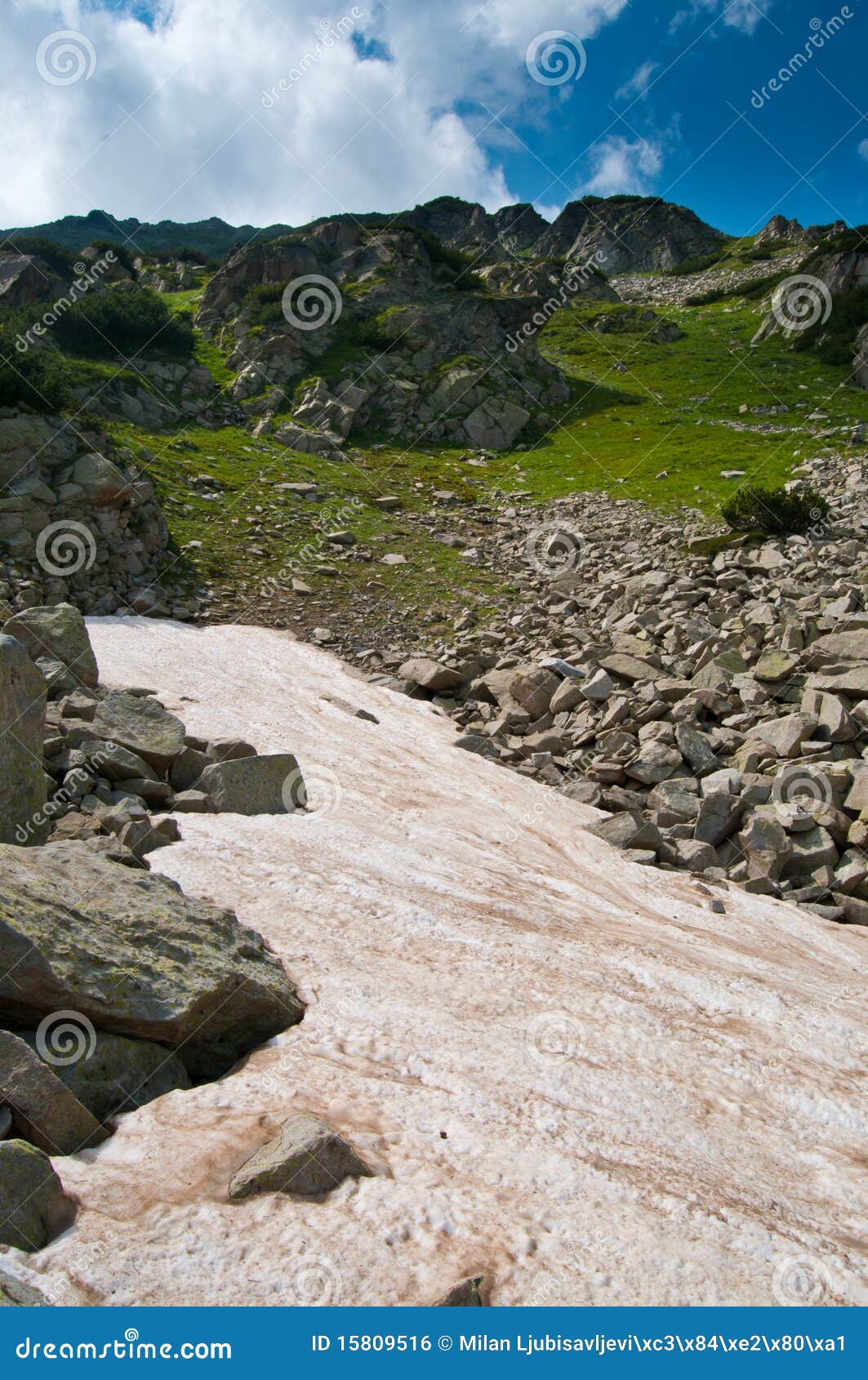 Summer Snow stock photo. Image of scenery, cloud, green - 15809516