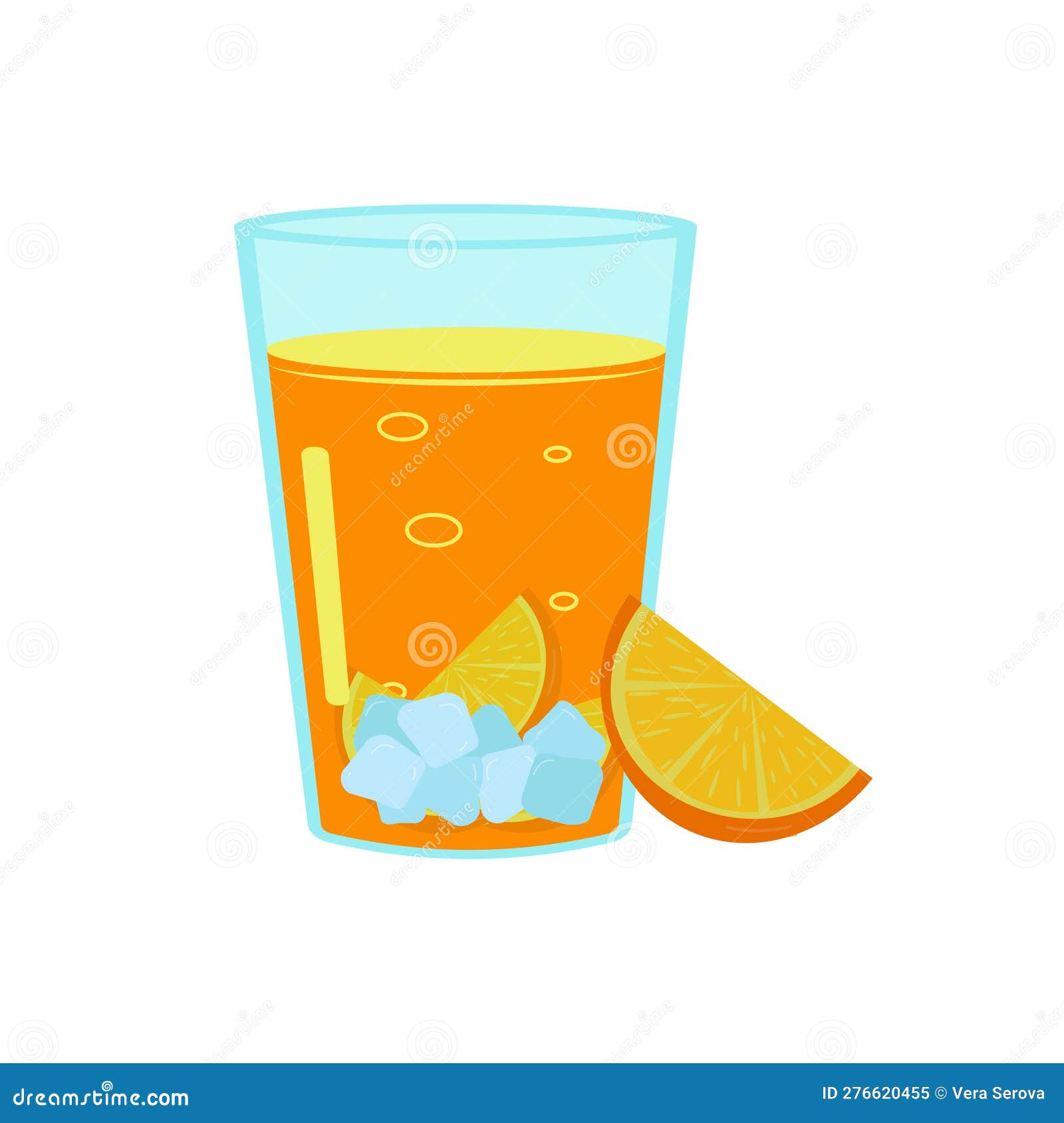 Cold Refreshment Juice With Sliced Fruits And Straw Isolated Design ...