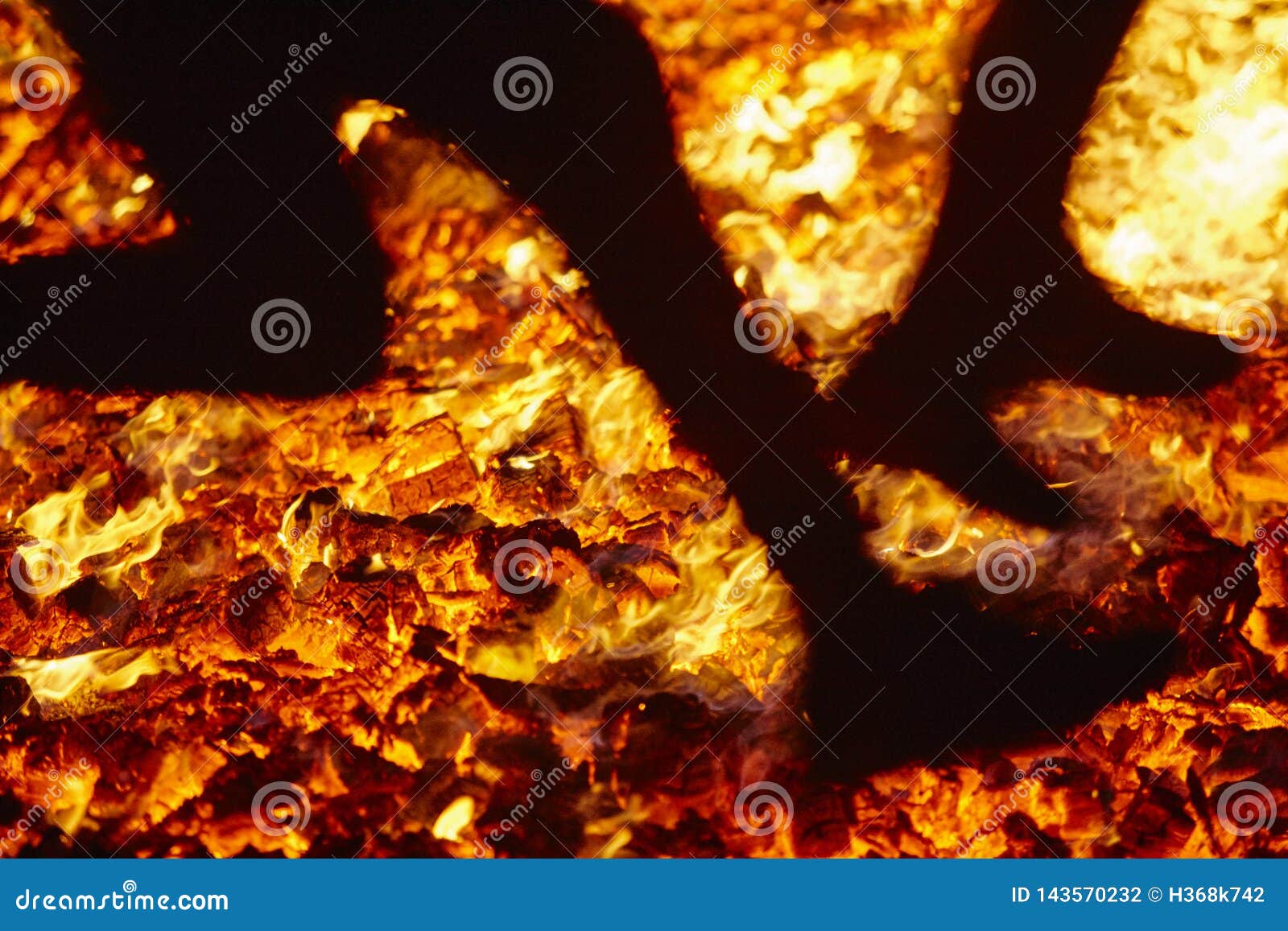 Summer Solstice Celebration Jumping into the Fire. Burning Flames Stock ...