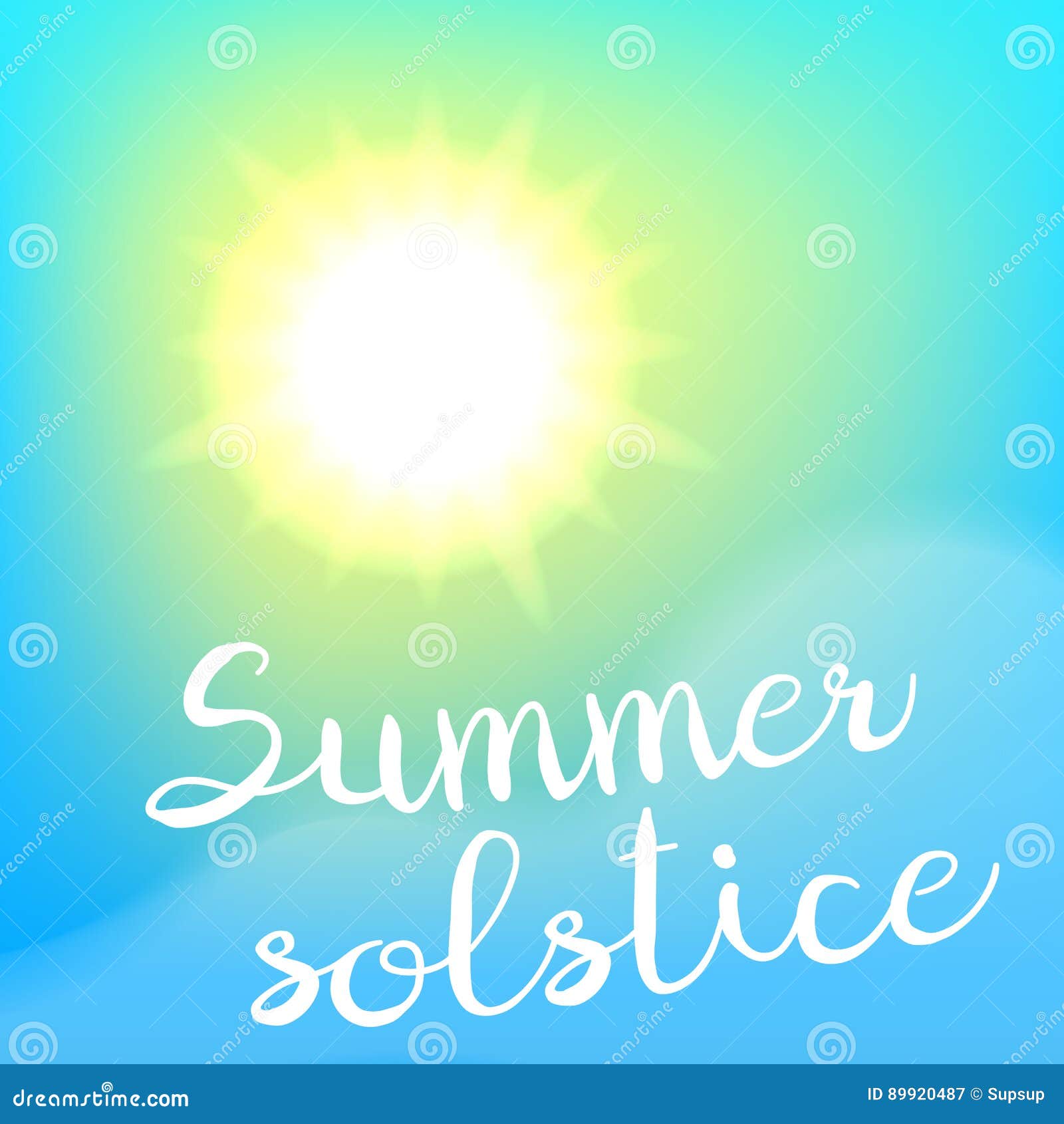 Summer solstice poster. stock vector. Illustration of apogee - 89920487
